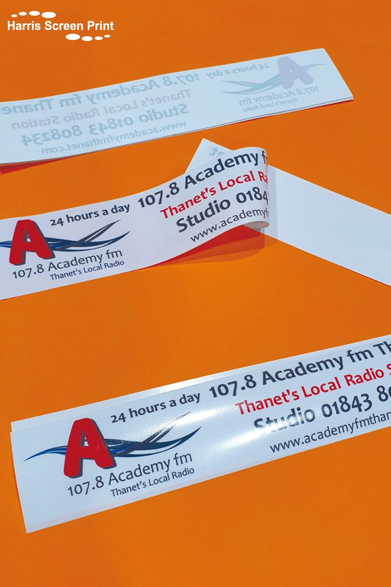 Radio Car Window Stickers printed | quick turnarounds I Harris Screen Print