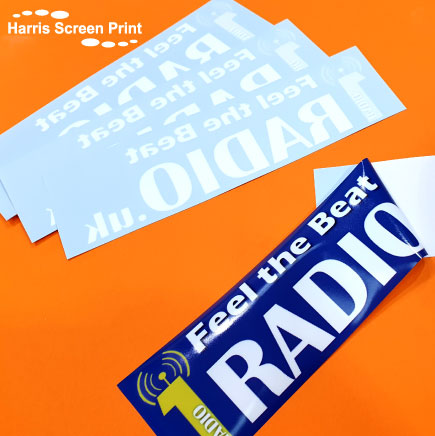 Radio Car Window Stickers printed | quick turnarounds I Harris Screen Print
